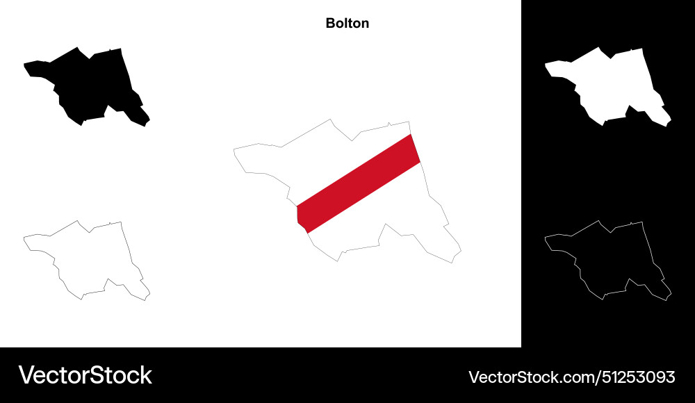 Bolton outline map Royalty Free Vector Image - VectorStock
