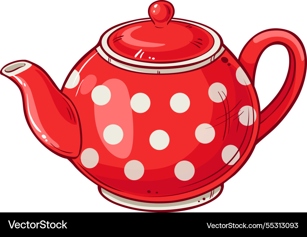 Decorative Teapot with Dots Royalty Free Vector Image
