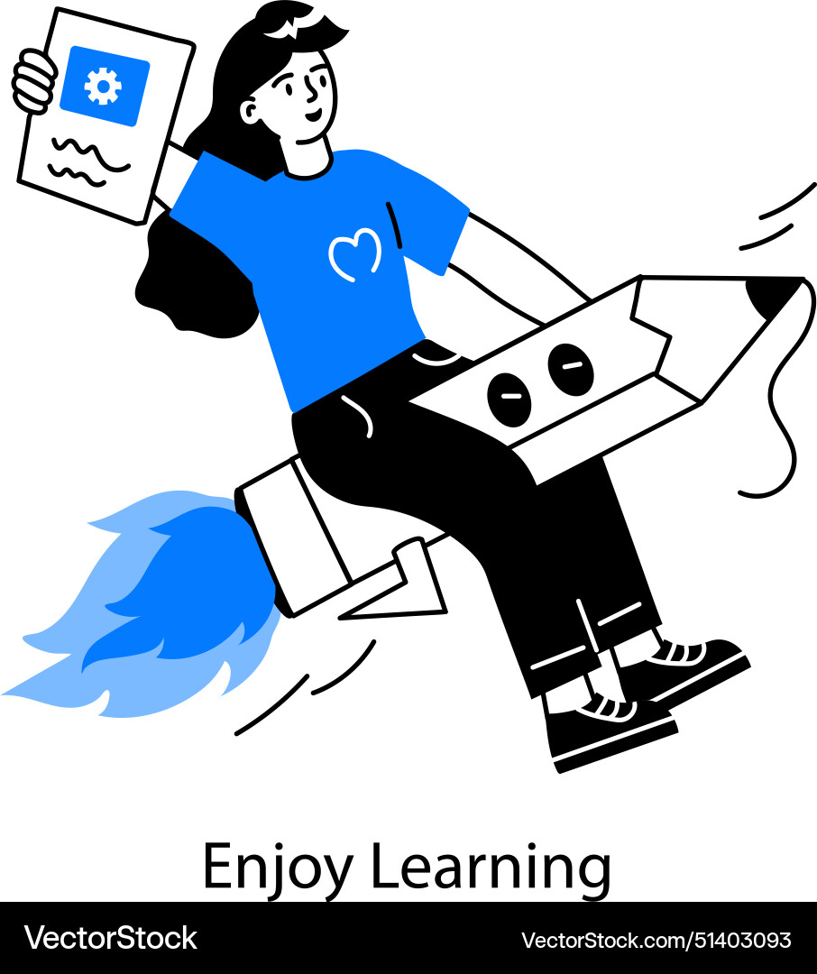Enjoy learning Royalty Free Vector Image - VectorStock