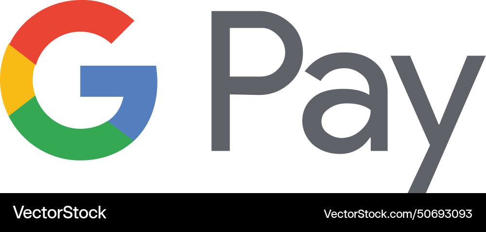 G pay logo google sign digital payment Royalty Free Vector