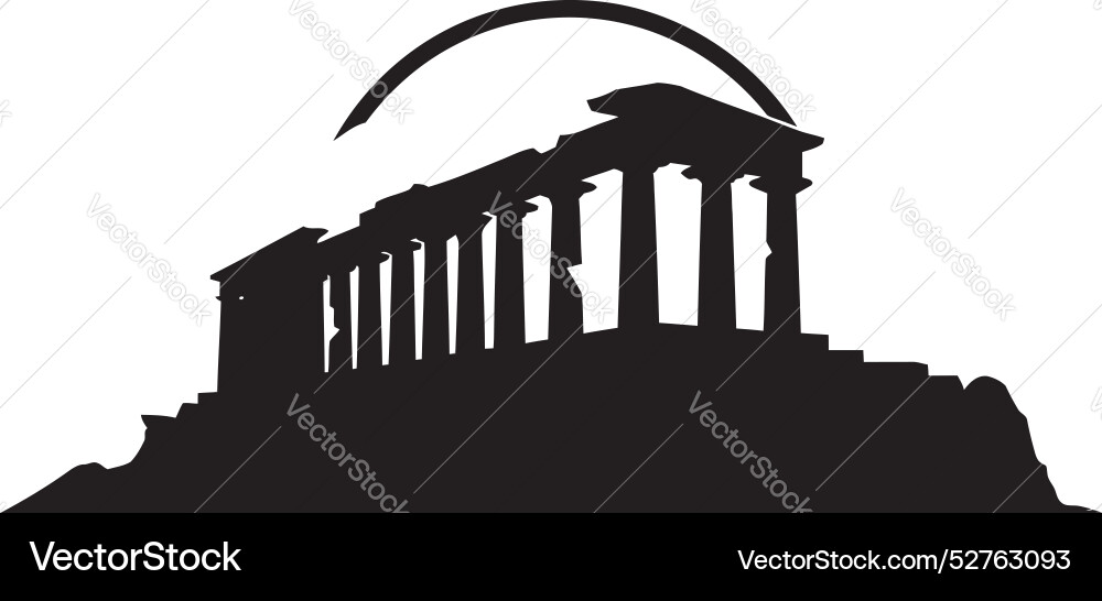 Greek architecture revived in symbolic logo Vector Image