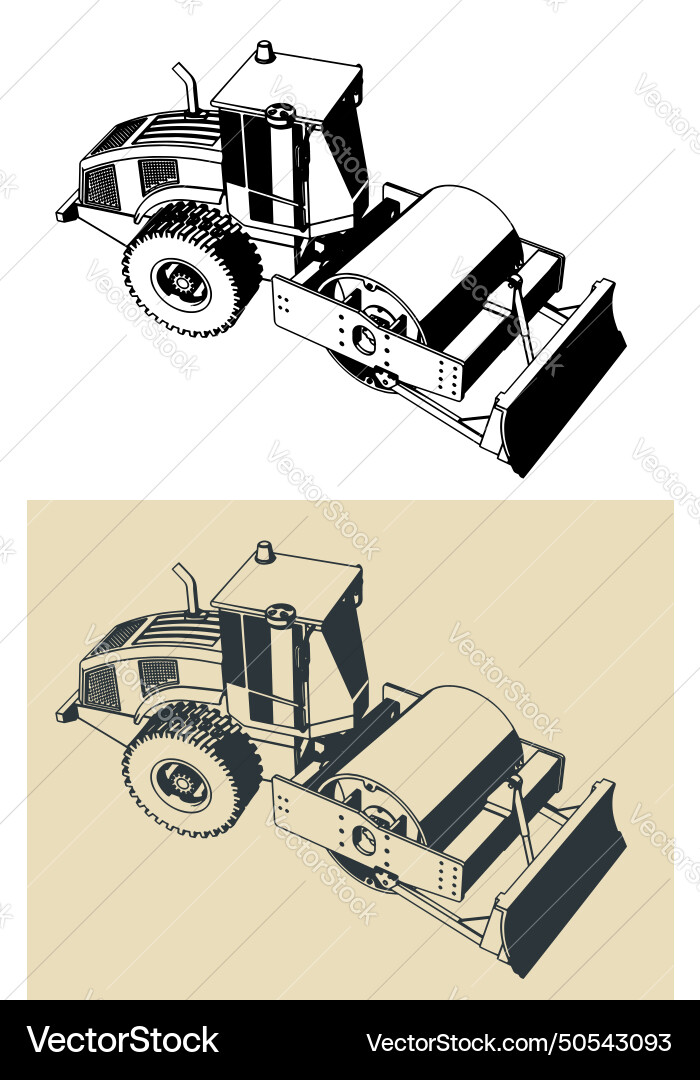Road roller Royalty Free Vector Image - VectorStock