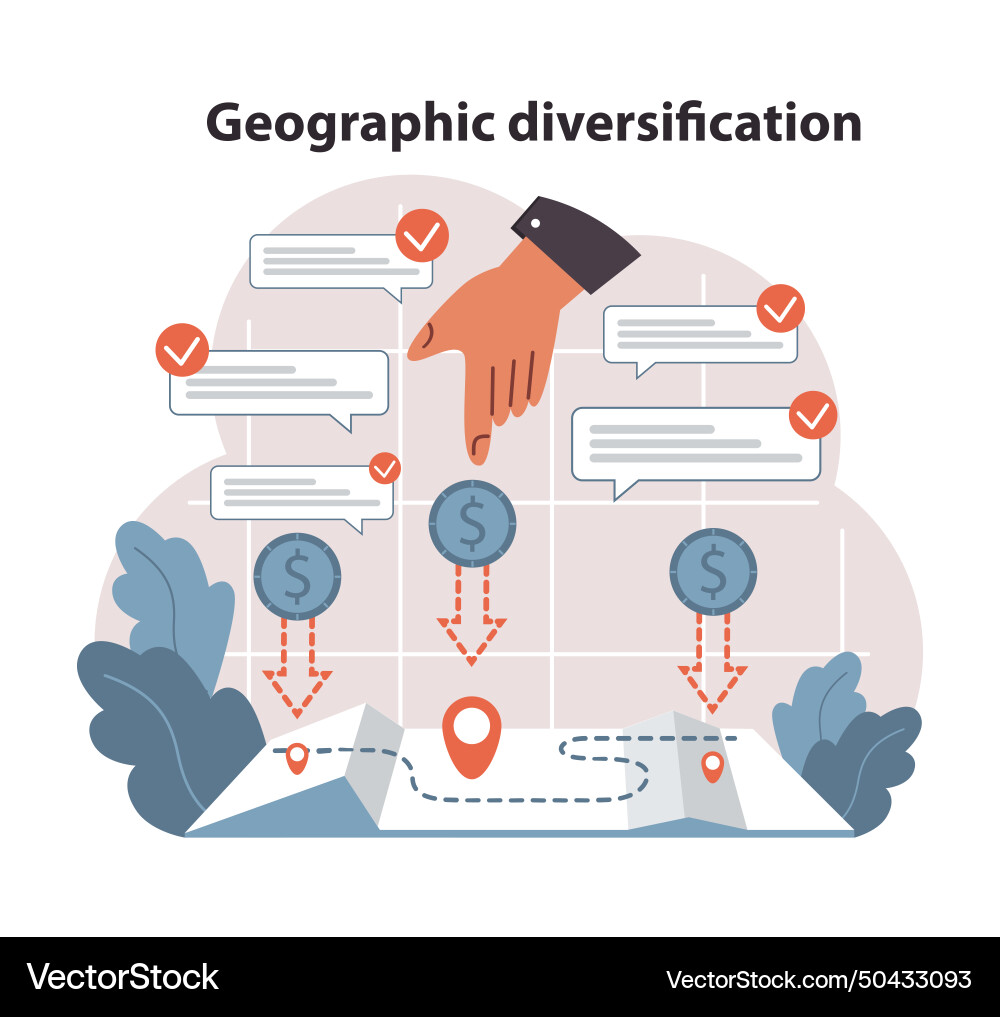 Strategic geographic diversification Royalty Free Vector