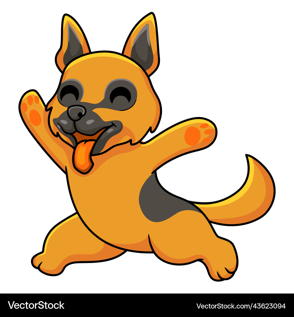 Cute german shepherd dog cartoon Royalty Free Vector Image