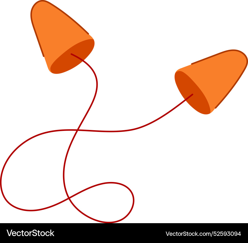 Hear earplug cartoon Royalty Free Vector Image