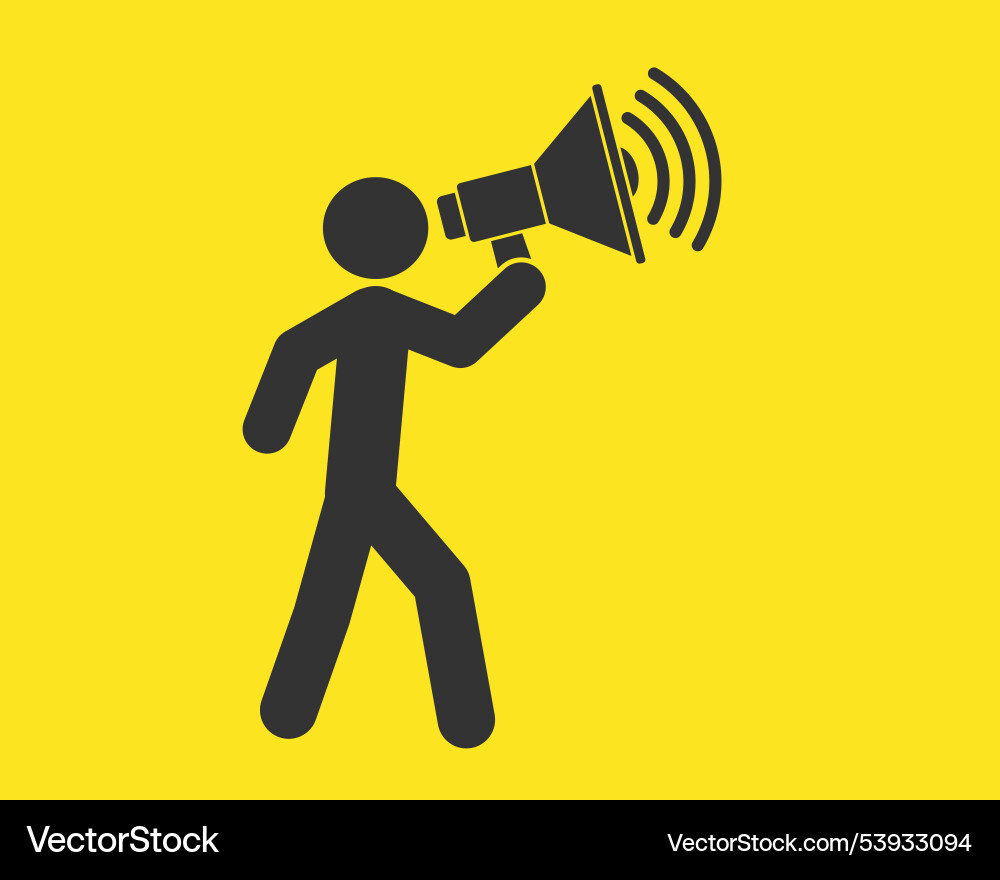 Human figure and megaphone icon shape symbol Vector Image