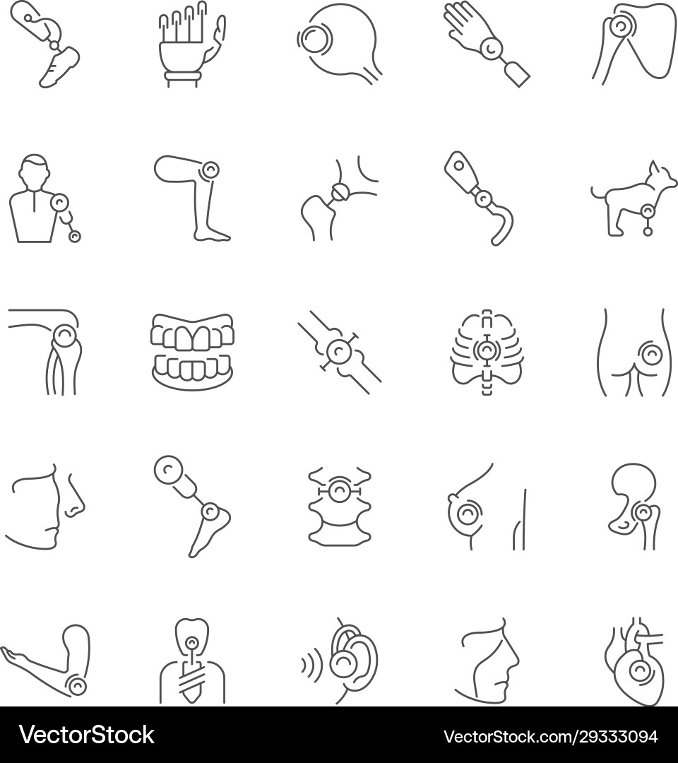 Prosthetic Icons - Medical & Technology Vector Image
