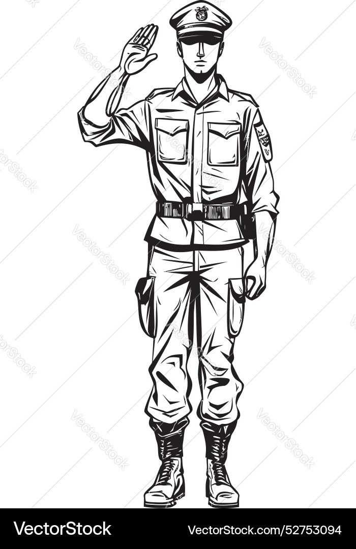 Respect rendered soldier logo design dutys honor Vector Image