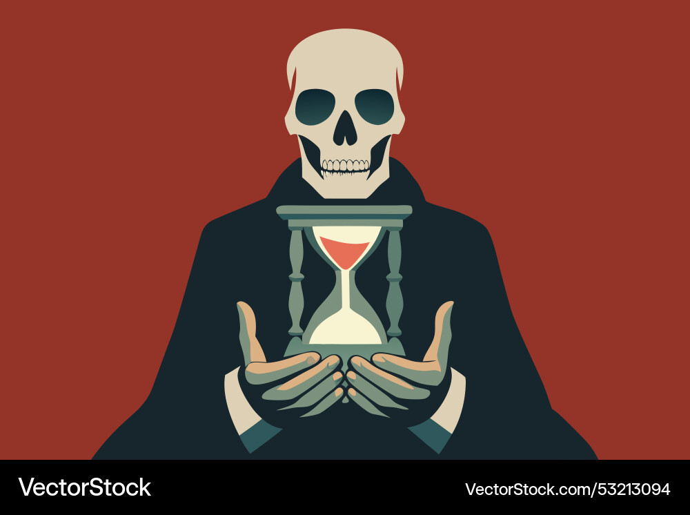 Time guardian grim reaper holding hourglass Vector Image