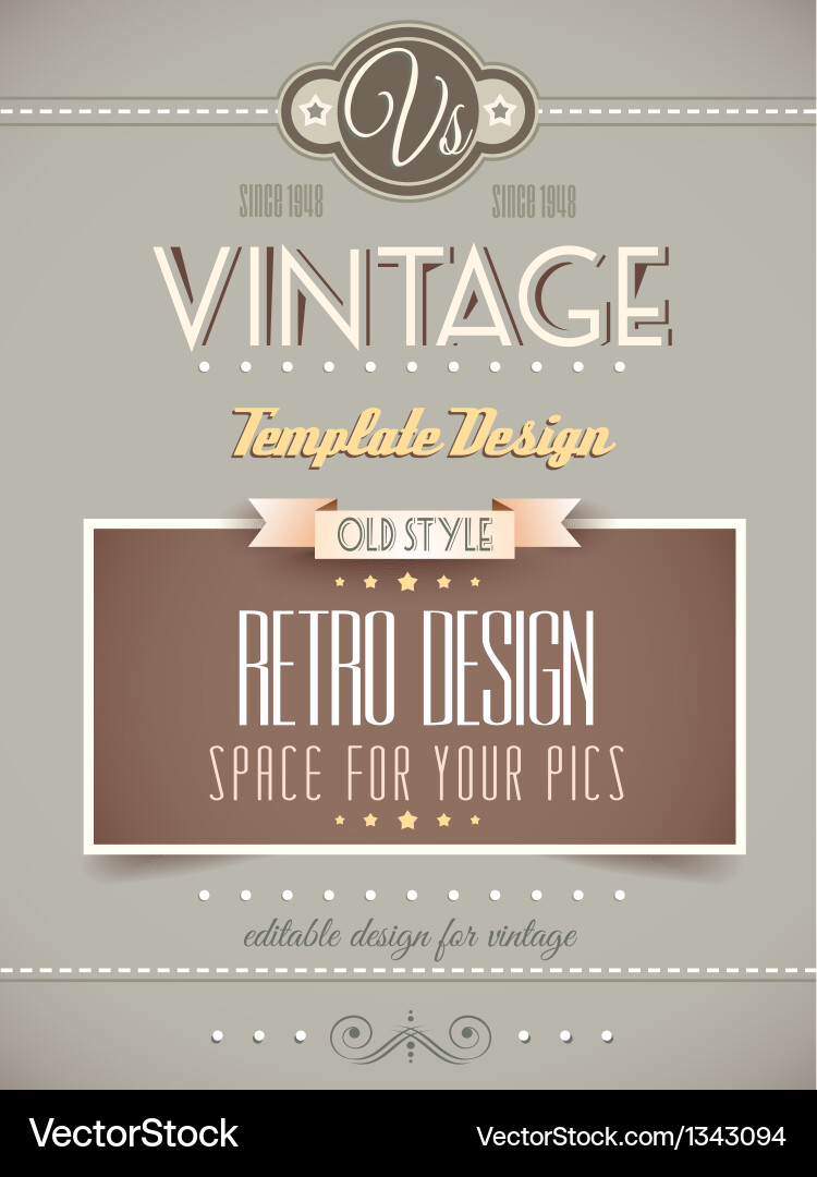 Vintage retro page or cover template Royalty Free Vector