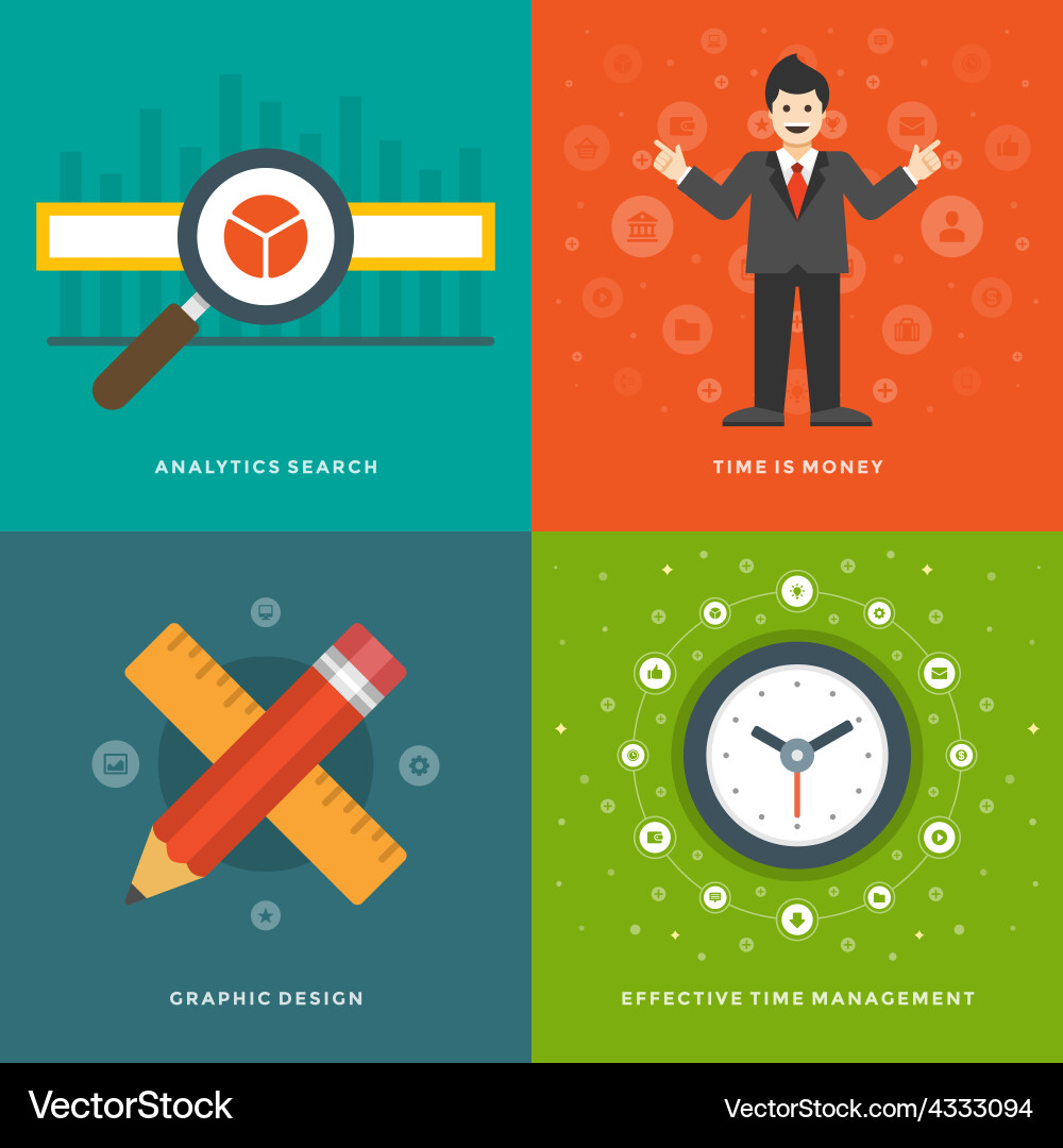 Website promotion banners templates and flat icons