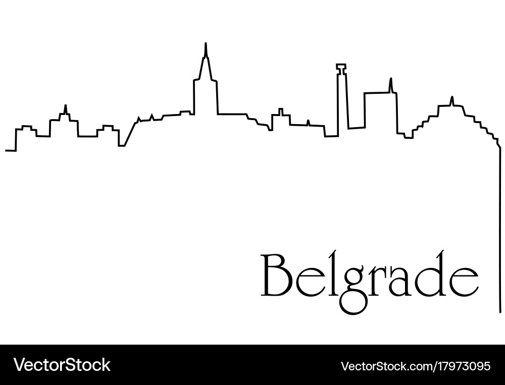 Belgrade city one line drawing background Vector Image