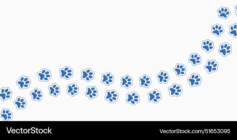 Cat or dog footprint track pattern on white Vector Image