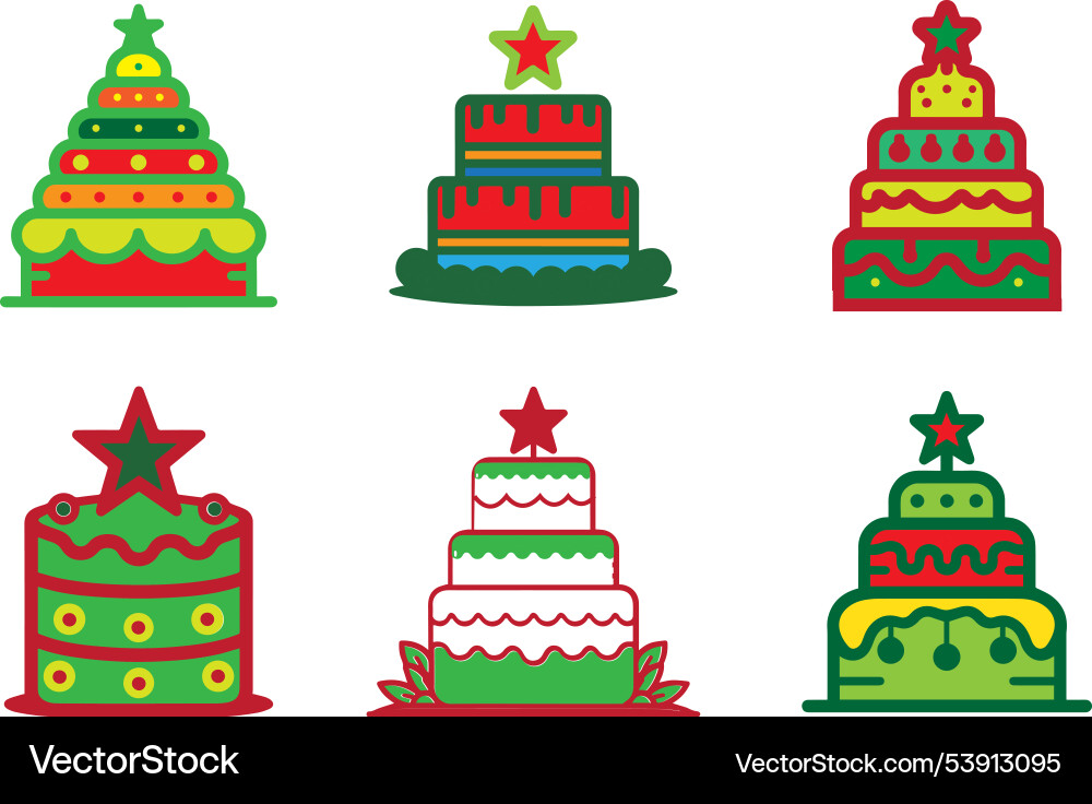 Christmas cake Royalty Free Vector Image - VectorStock