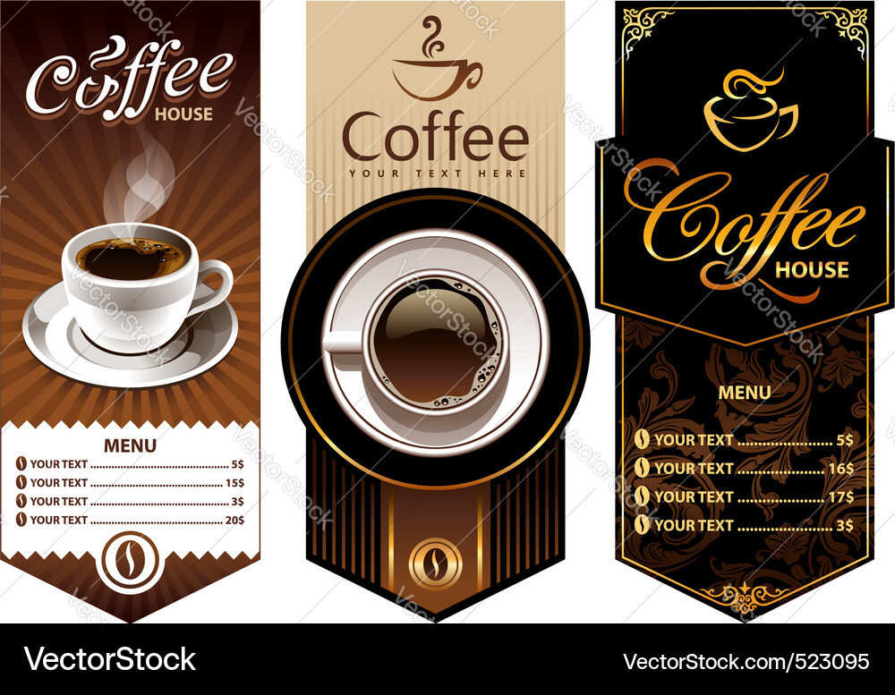 Coffee templates Royalty Free Vector Image - VectorStock