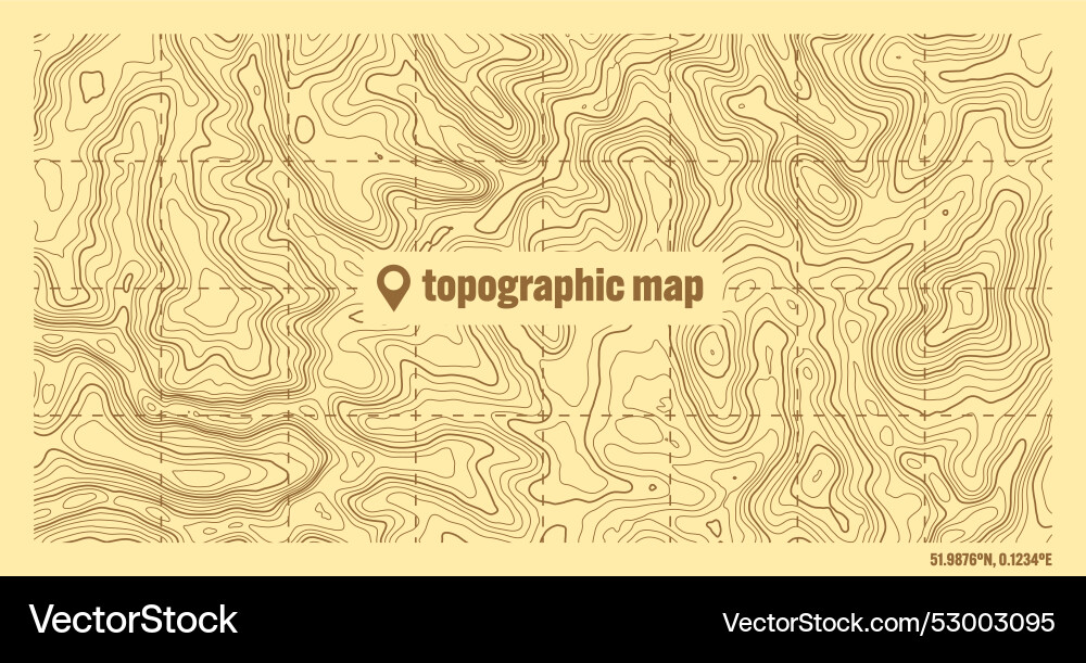 Colorful topographic map with contour lines Vector Image