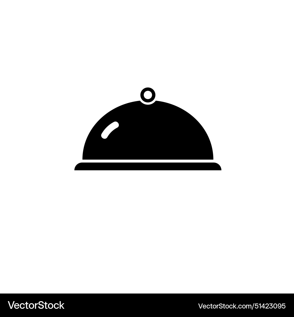 Covered food dish tray solid flat icon isolated Vector Image