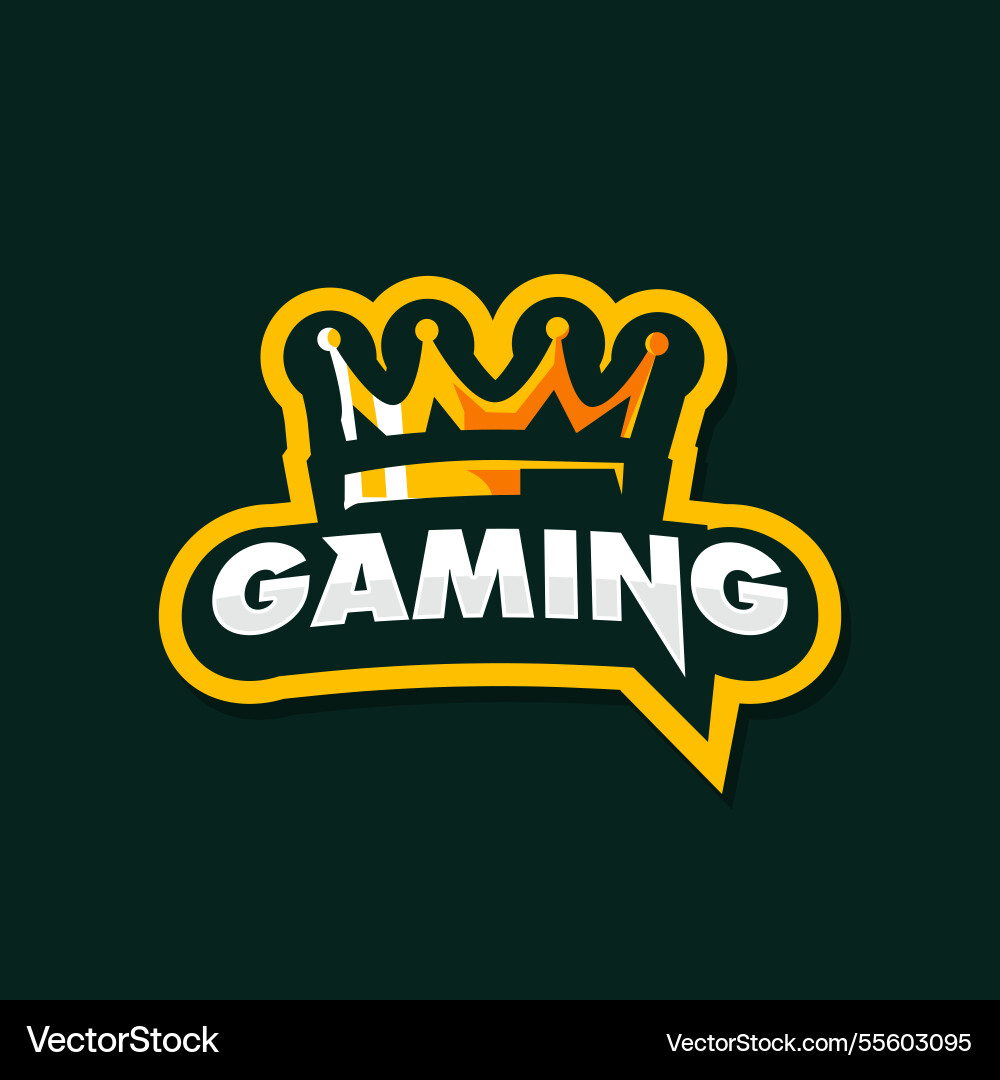 Gaming logo with crown Royalty Free Vector Image