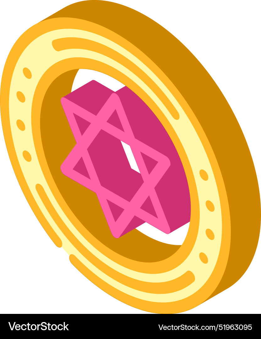 Kosher product label warning isometric icon Vector Image