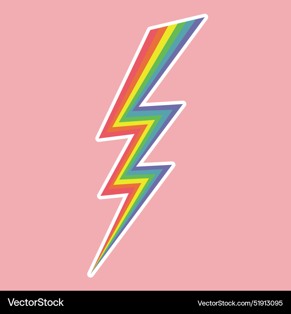 Lightning icon retro style design sticker Vector Image