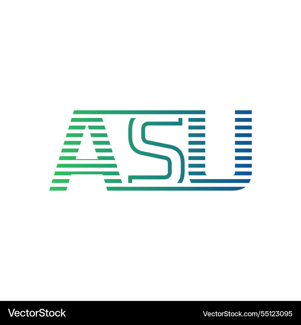 Modern asu logo design letter minimalist Vector Image