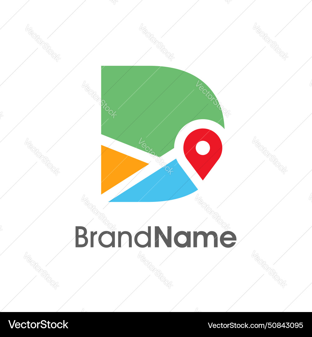 Modern initial d maps location logo Royalty Free Vector