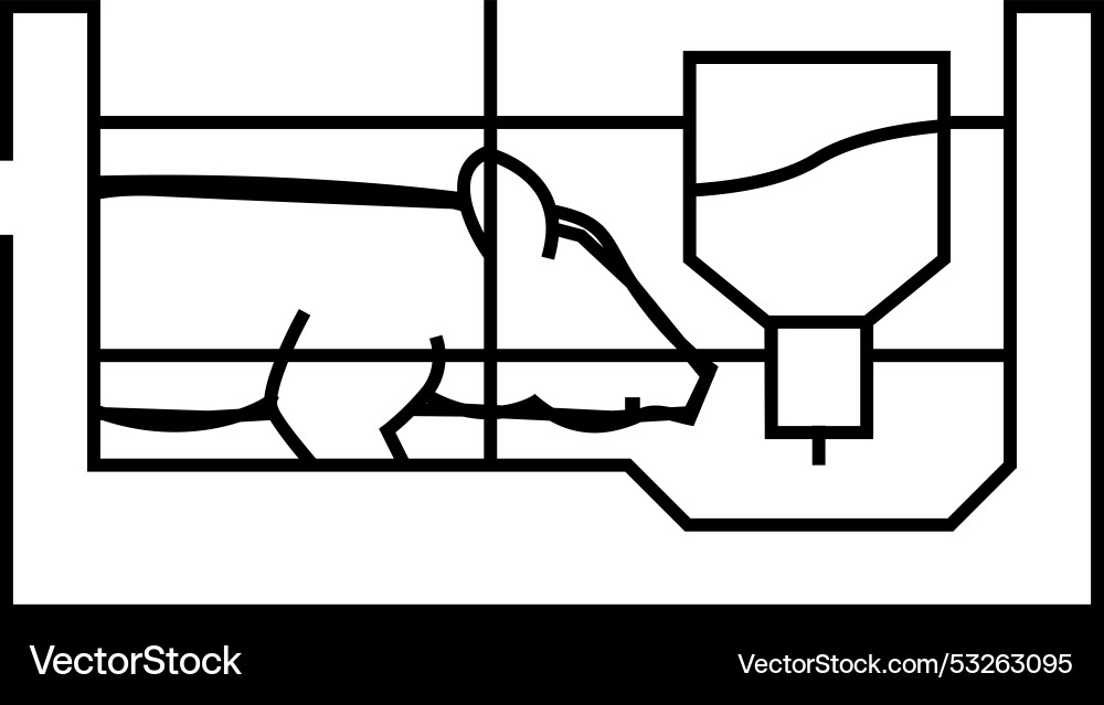 Pigsty farm animal line icon Royalty Free Vector Image