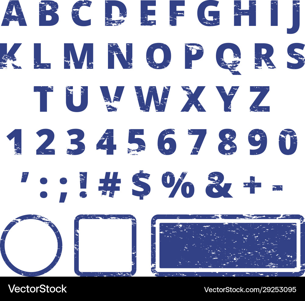 Red Stamp Font - Grunge Texture Royalty Free Vector Image