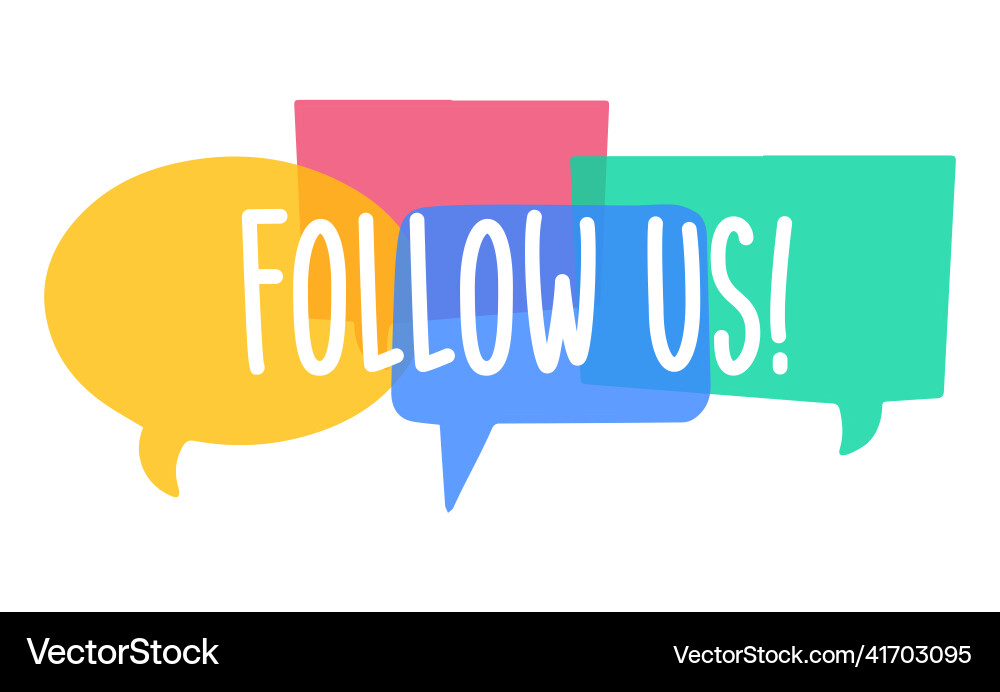 Social Media Follow Banner Royalty Free Vector Image