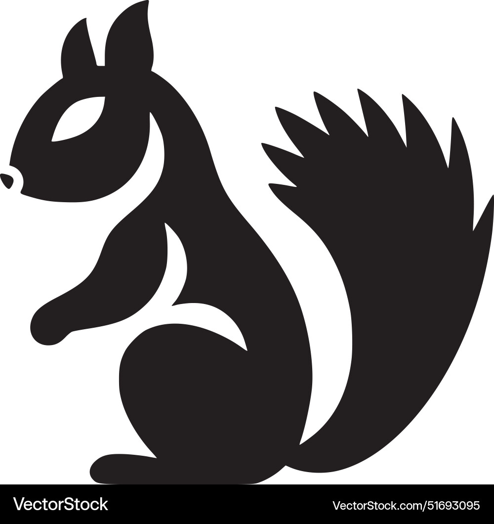 Squirrel - black and white isolated icon Vector Image