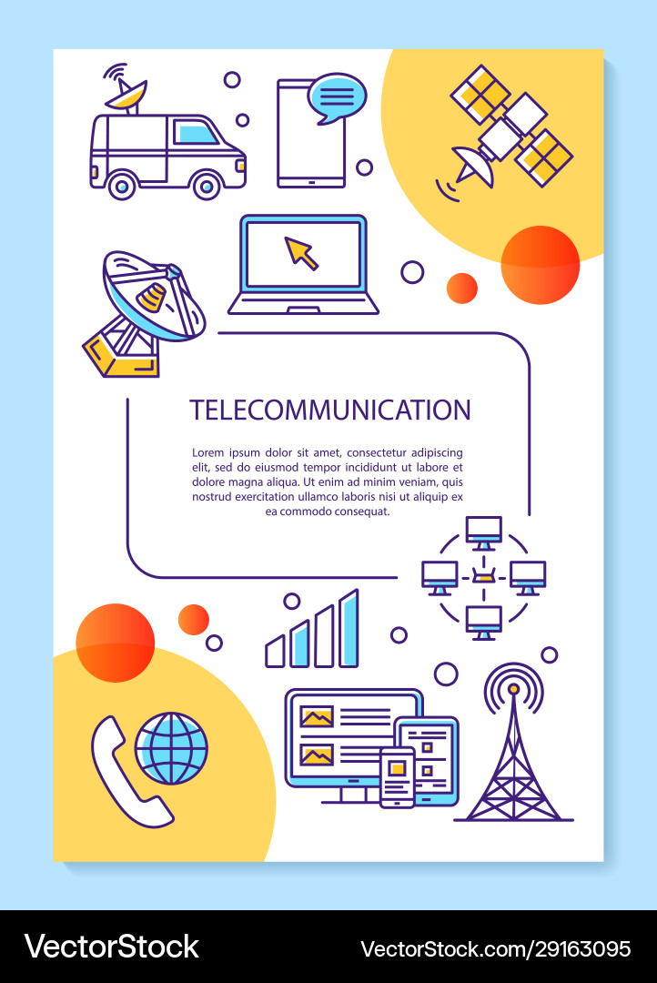 Telecommunication industry poster template layout Vector Image
