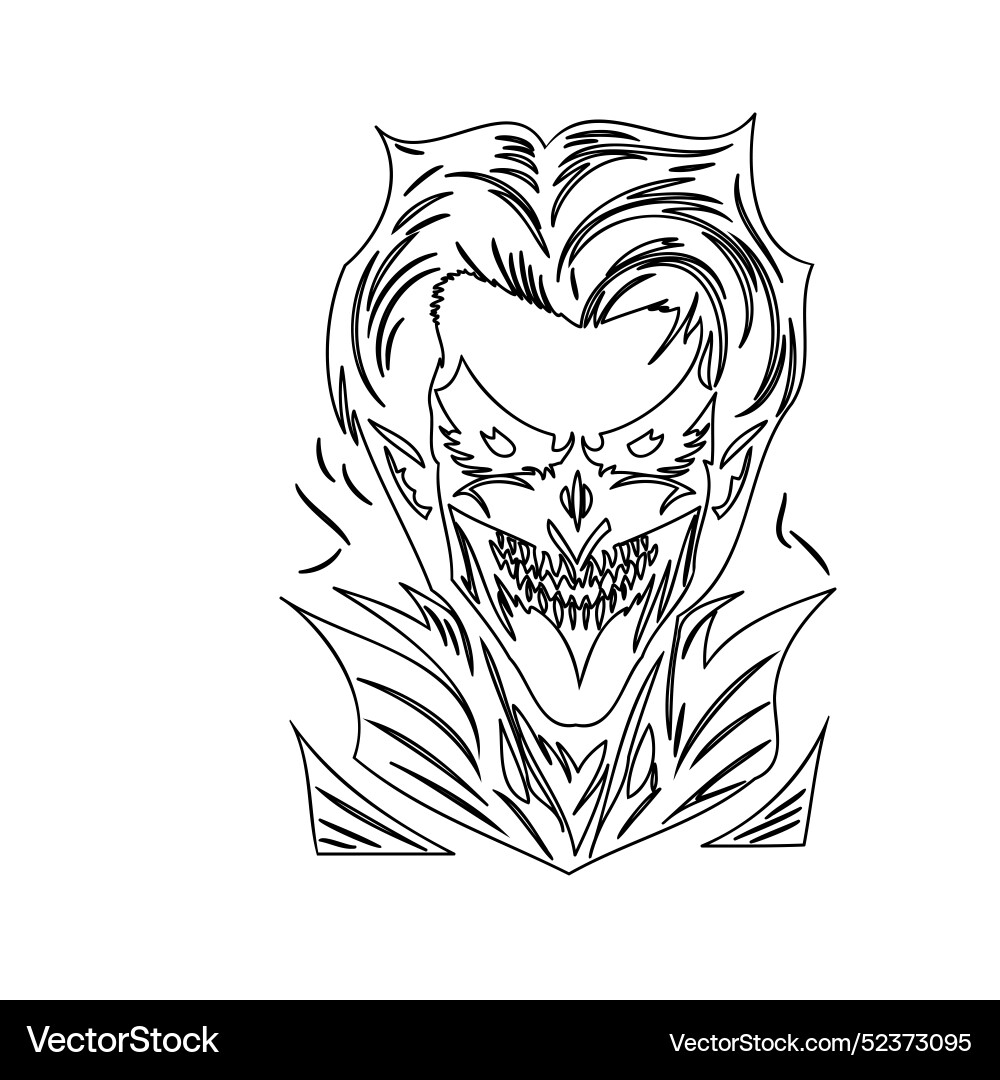 Vampire scary outline sketch Royalty Free Vector Image