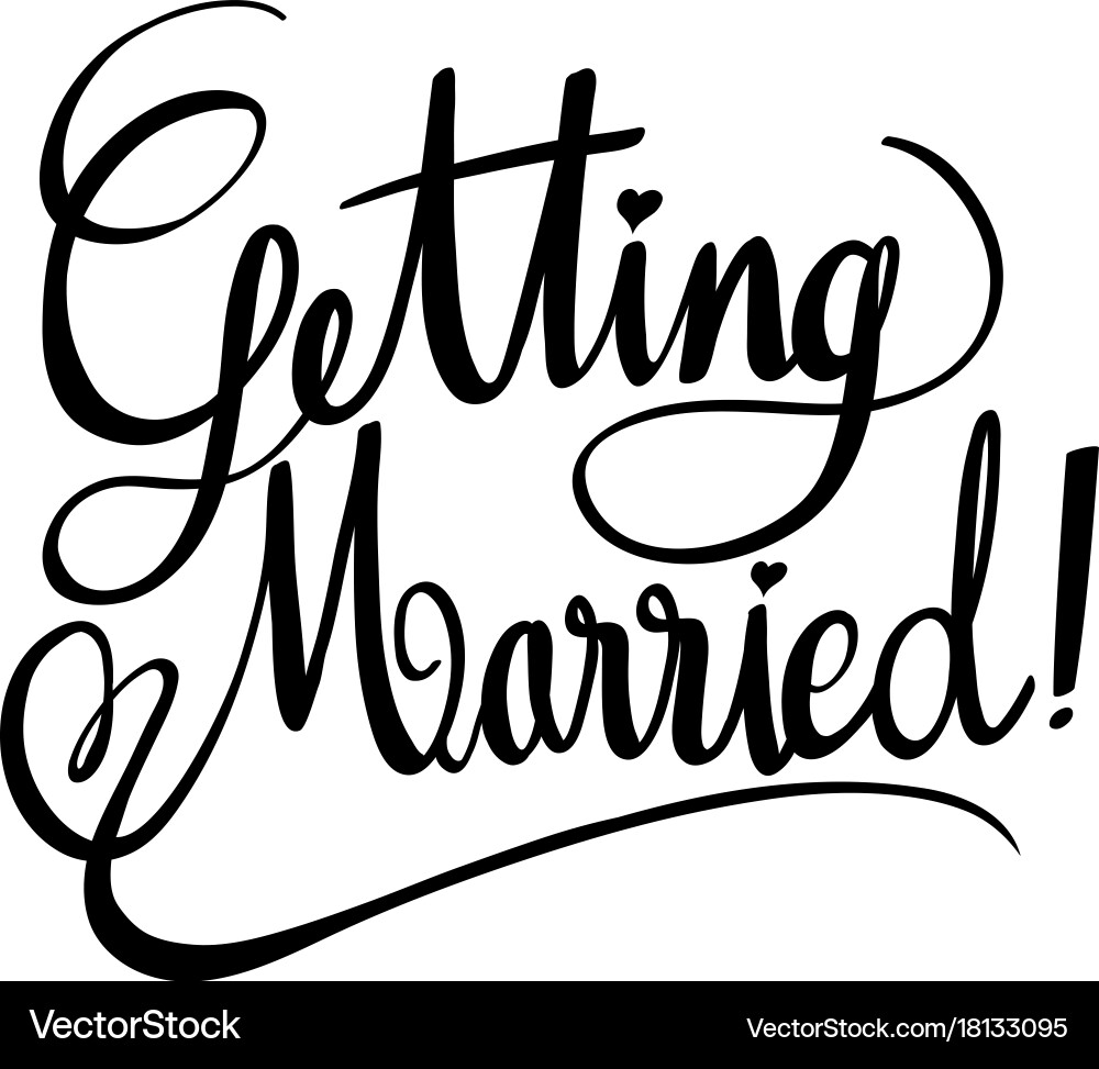 Word expressions for getting married Royalty Free Vector