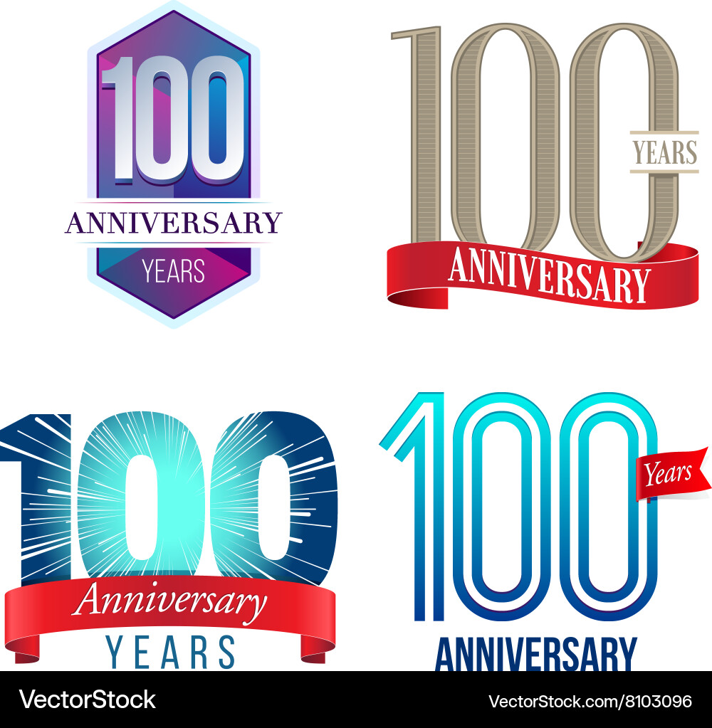 100 years anniversary symbol Royalty Free Vector Image