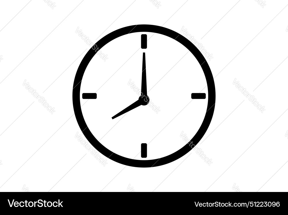 Clock or time icon in circle shape Royalty Free Vector Image