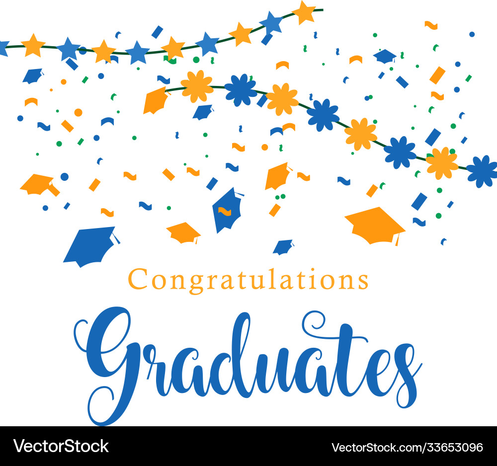 Congratulations graduates template design Vector Image
