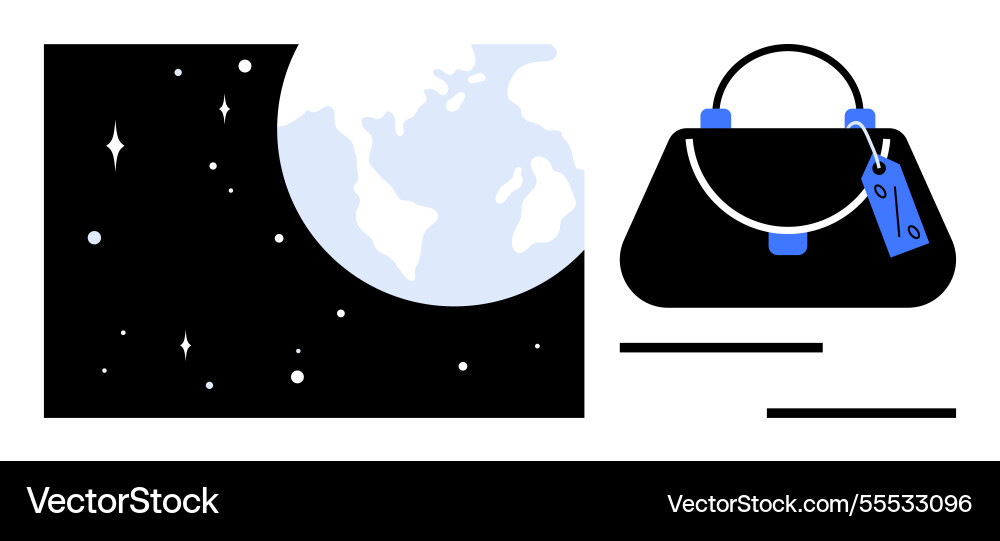 Connection between space and consumerism earth Vector Image
