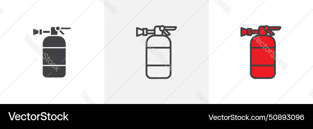Fire extinguisher icon set safety extinguish Vector Image