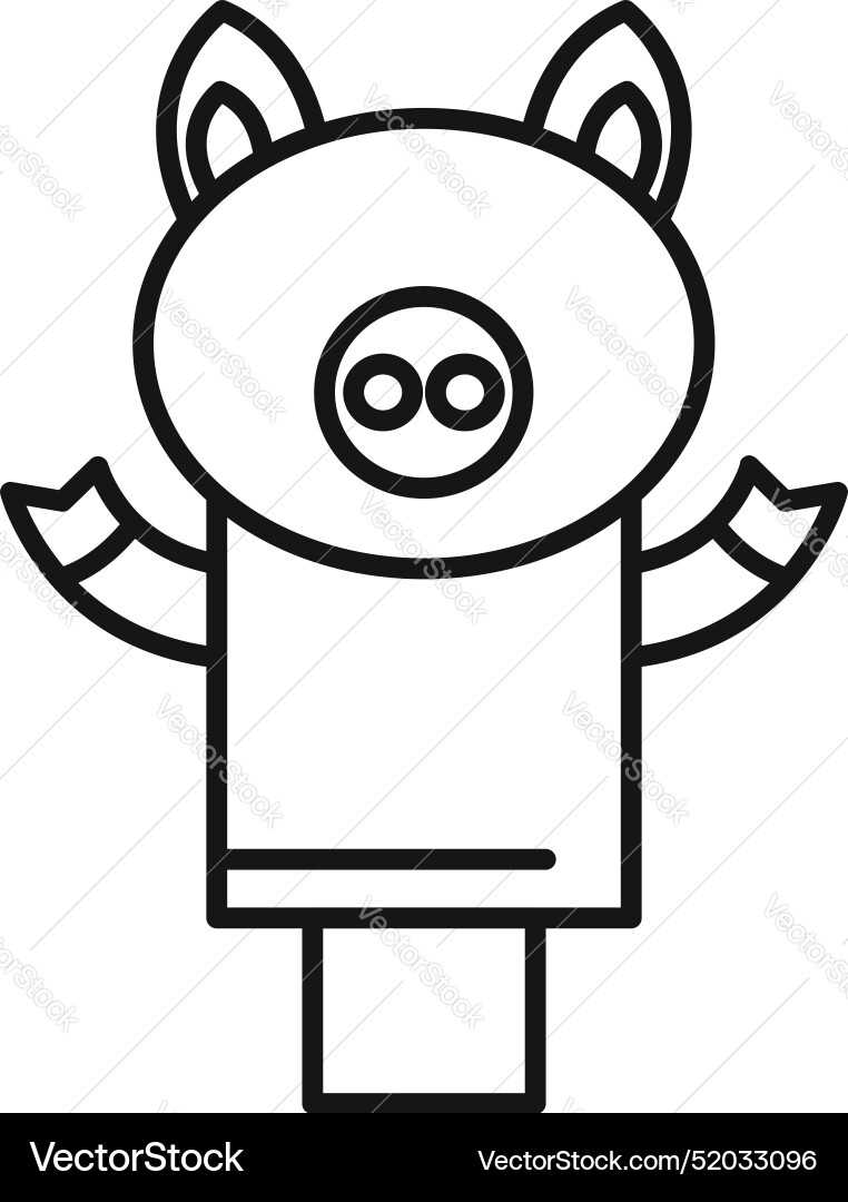 Funny pig puppet character waving hand cartoon Vector Image