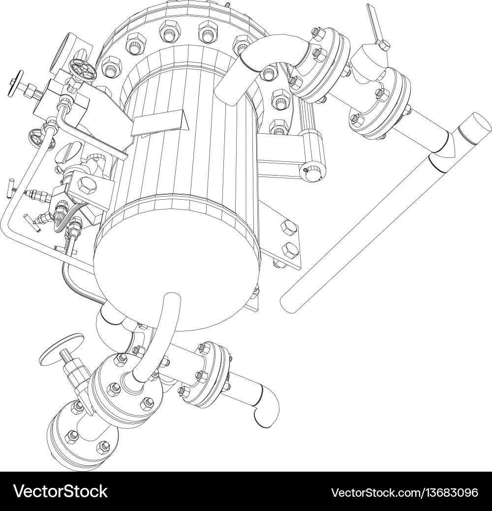 Heat Exchanger Sketch Royalty Free Vector Image