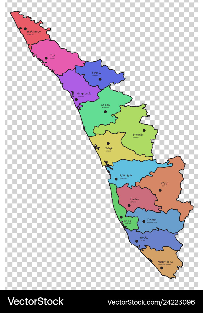 Kerala District Map Map Of India, Kerala And Thiruvananthapuram