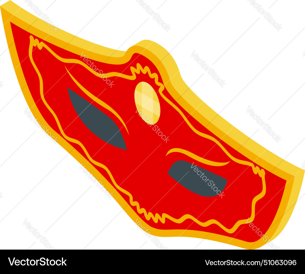 Red mystery mask icon isometric fun parade Vector Image