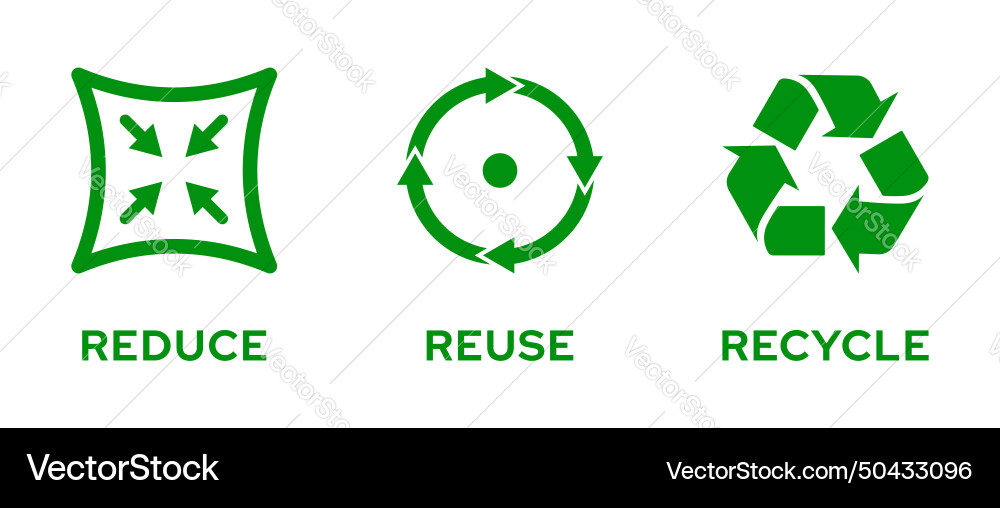Reduce Reuse Recycle Icons Royalty Free Vector Image