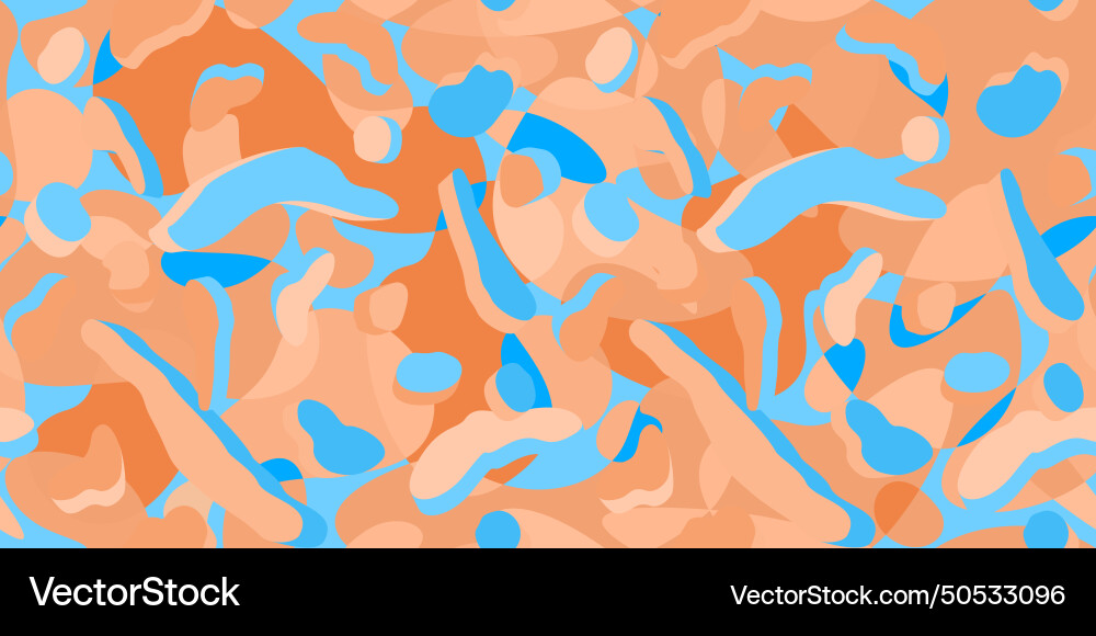 Seamless cool peach fuzz and light blue abstract Vector Image