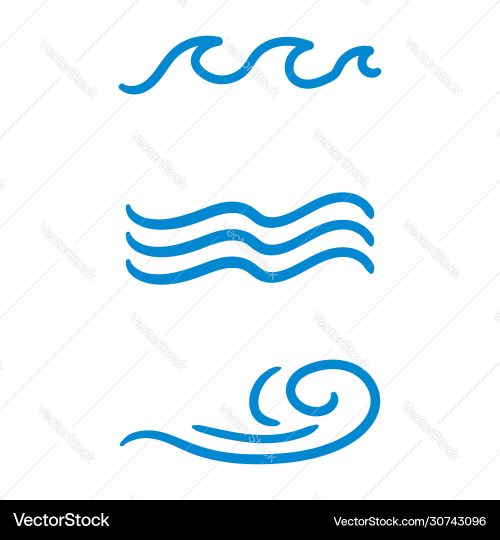 Water wave icon isolated Royalty Free Vector Image