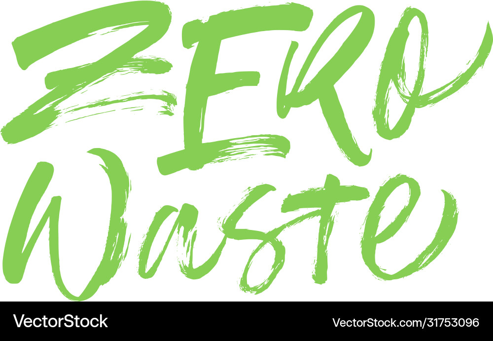 Zero waste handwritten lettering Royalty Free Vector Image