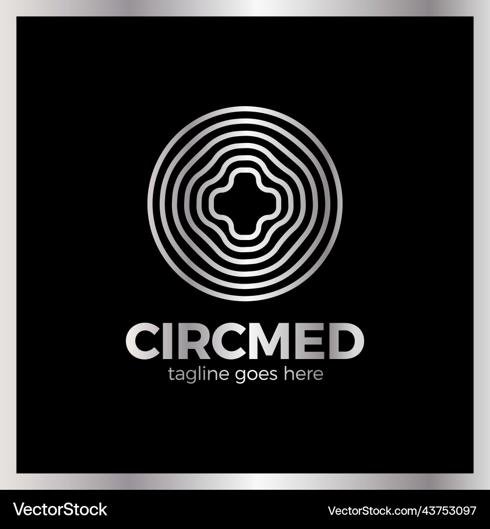 Circle medical line logo Royalty Free Vector Image