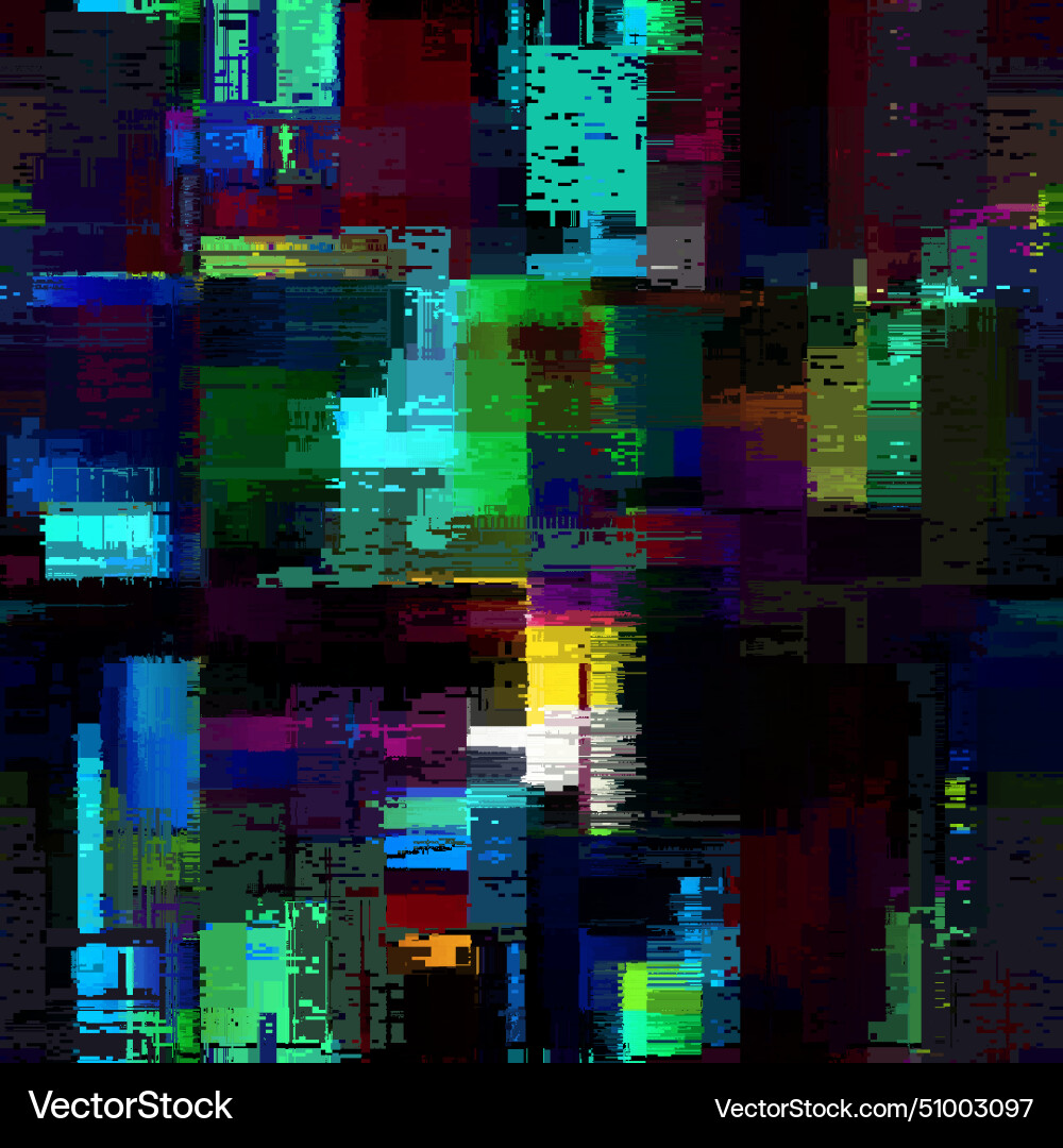 Creative glitch texture seamless pattern Vector Image