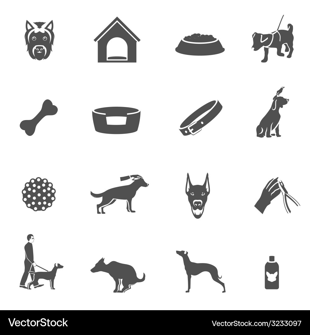 Dog Icon Set Royalty Free Vector Image - VectorStock
