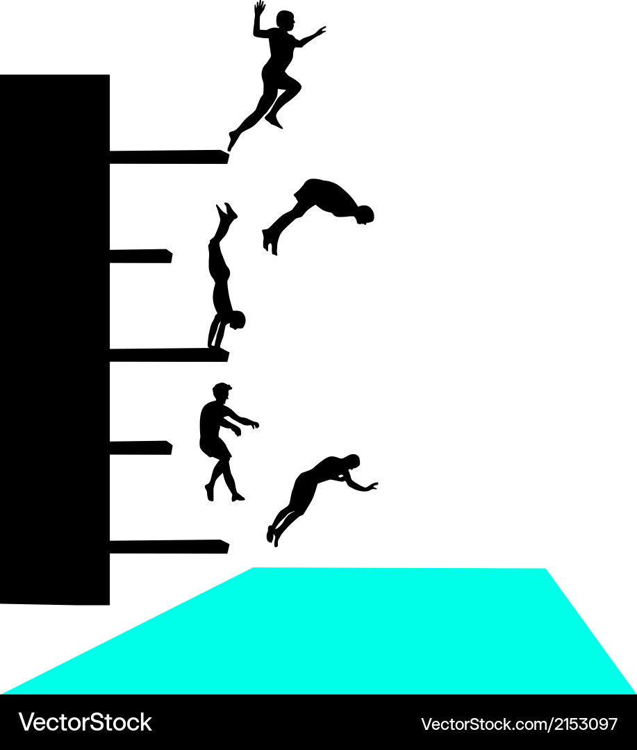 Jump into pool Royalty Free Vector Image - VectorStock